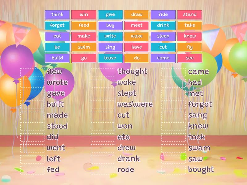 Irregular Verbs - Match up