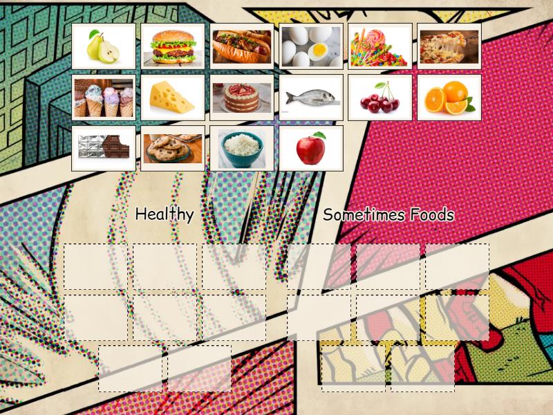 Food healthy and sometimes food - Group sort