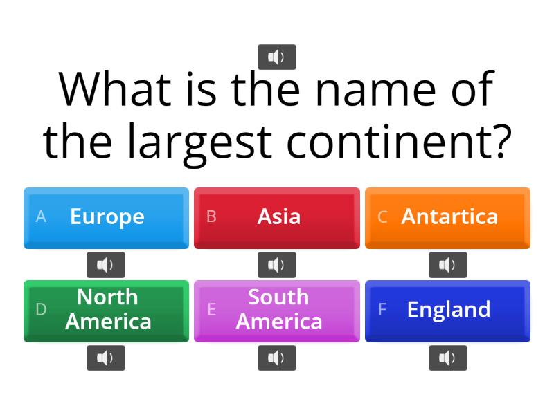 Continents and Oceans - Quiz