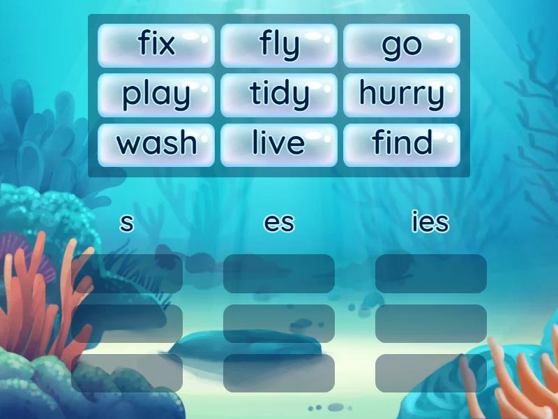 5th grade present simple spelling rules - Group sort