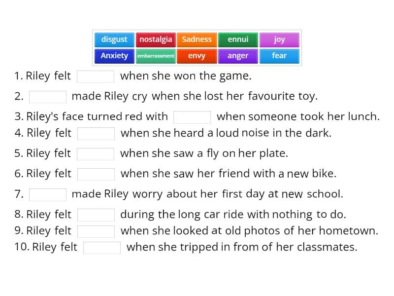 Inside out 1 - Complete the sentence