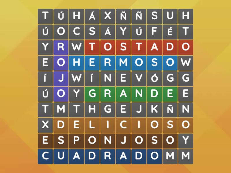Sopa de letras de los adjetivos - Wordsearch