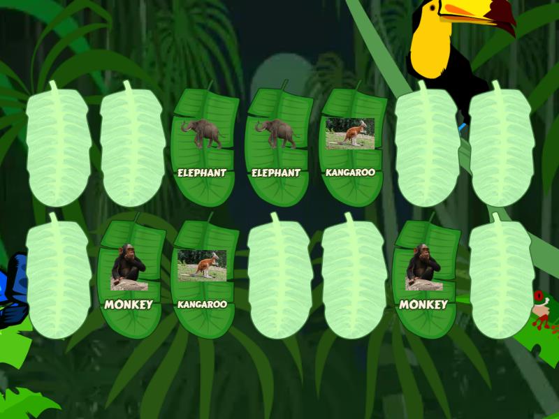 Wild animals (memory game) - Matching pairs