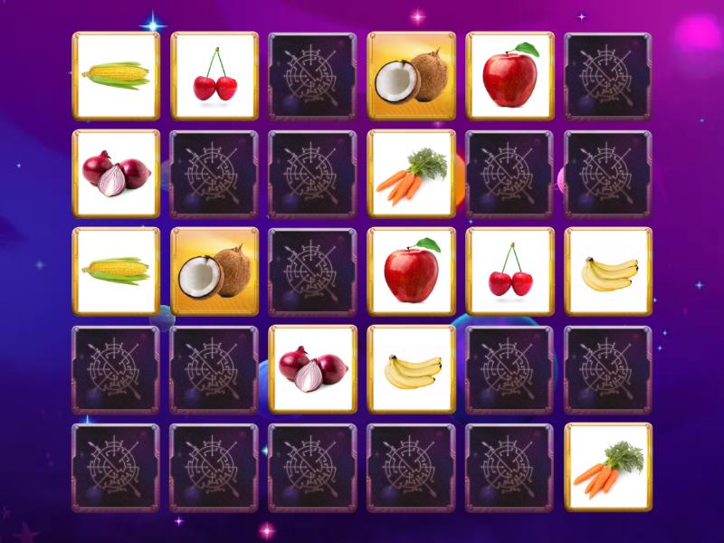 Fruits and Vegetables - Matching pairs