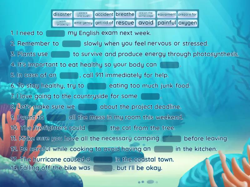 Marina - Complete the sentence