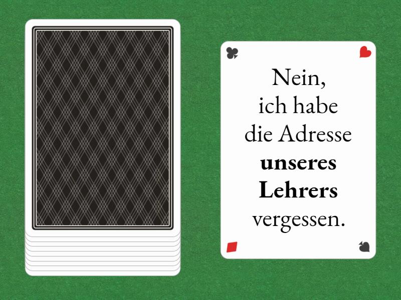 Alles vergessen? (Genitiv) - Speaking cards