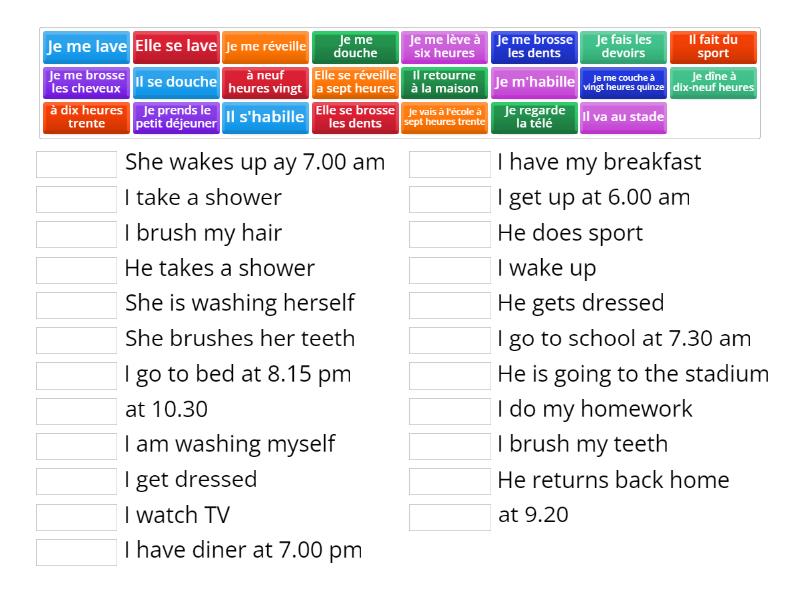 Les routines - Match up