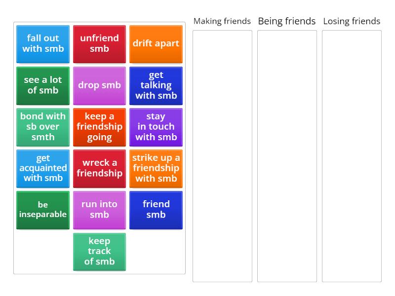 Stages of friendship - Group sort