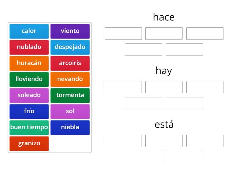tiempo atmosferico hace/hay - Group sort