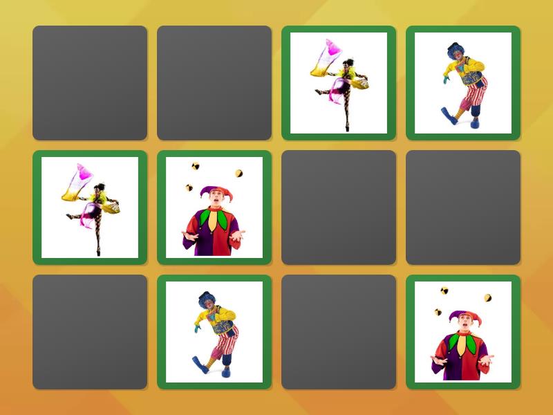 Circus Memory Game - Matching pairs