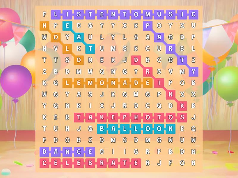 UNIT 8 Celebrate - Wordsearch