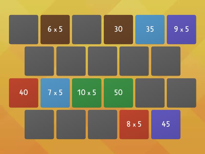 Fun Times: Five Times Tables - Matching pairs