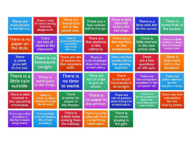 Quantifiers + there is + conversations - Flip tiles