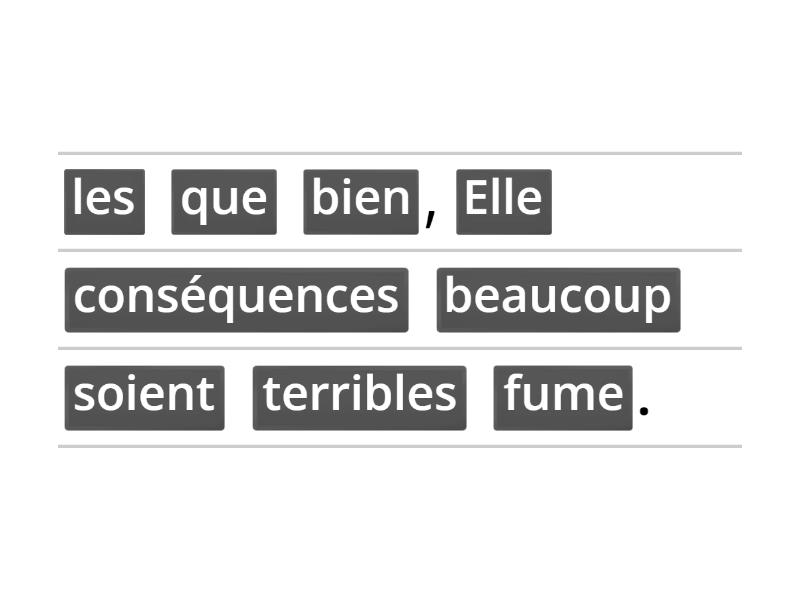 Ordre des mots dans la phrase : expression de la concession - Unjumble