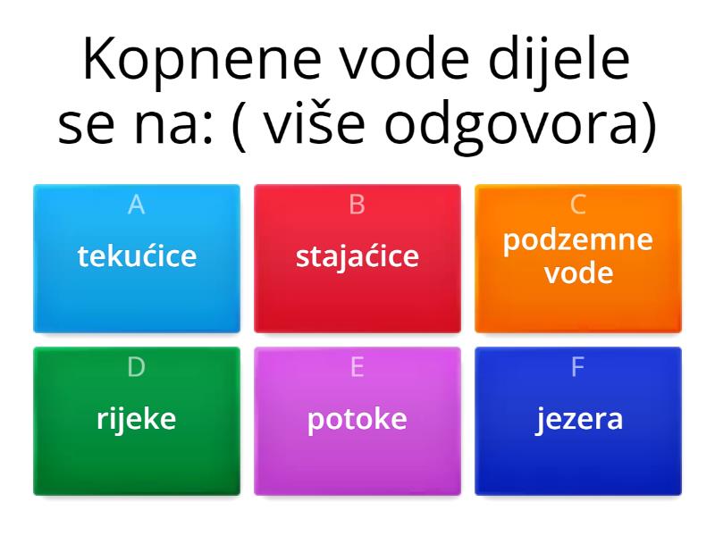 KVIZ-POZNAVANJE KOPNENIH VODA - Quiz