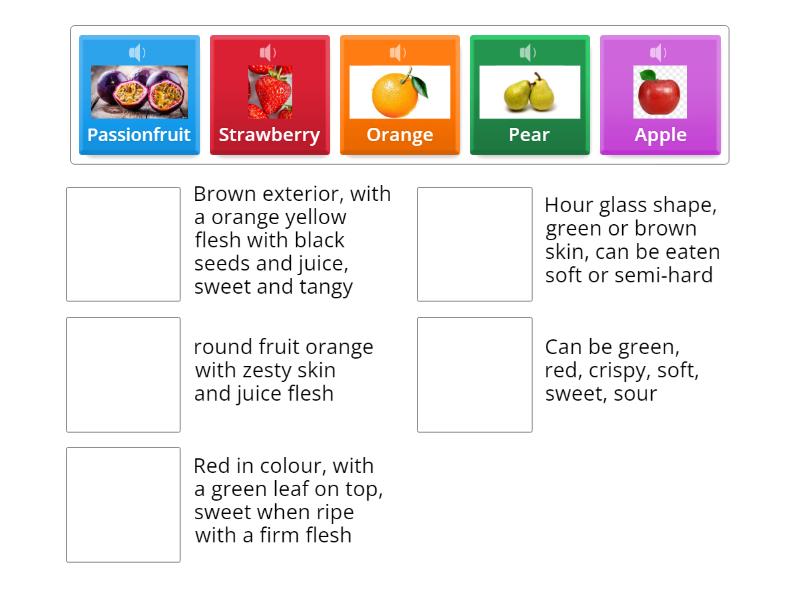 Fruits we like to eat - Match up