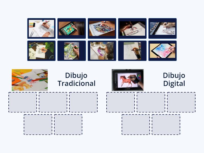 Dibujo tradicional vs dibujo digital - Group sort