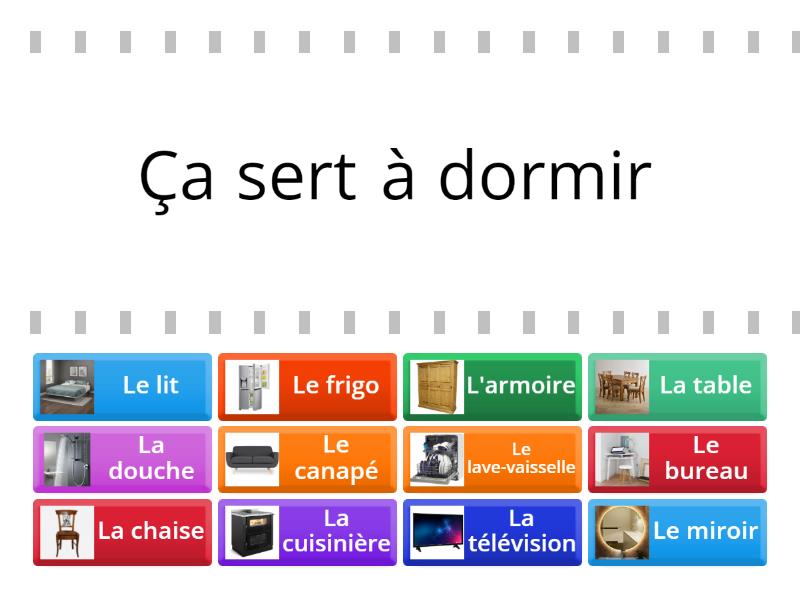 Les meubles et les objets de la maison - Find the match