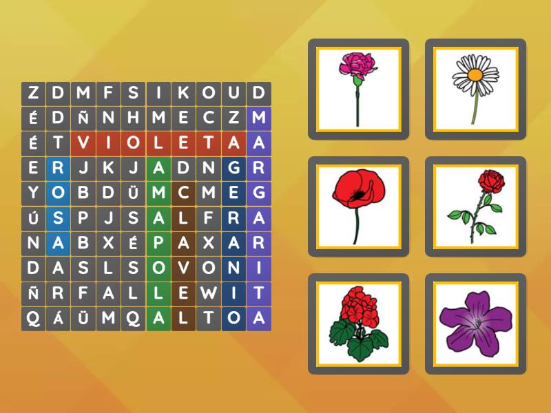 las flores" - Wordsearch
