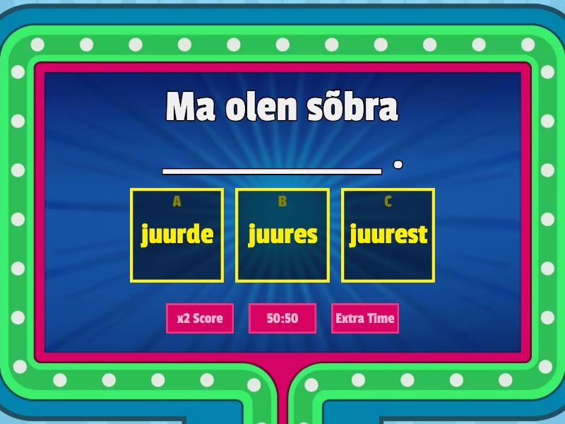 Mis sõna sobib lünka? Kas juurde, juures või juurest? - Gameshow quiz