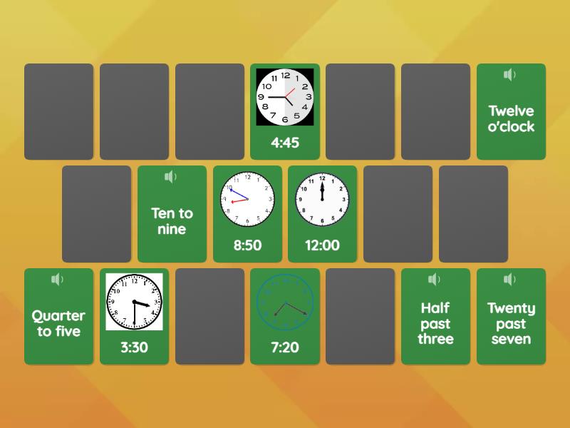 Telling the time - Matching pairs