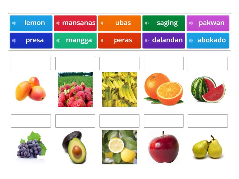 Mga prutas - Match up
