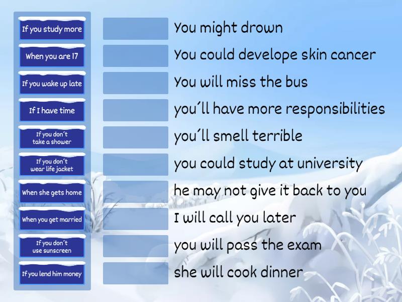First conditional - Match up