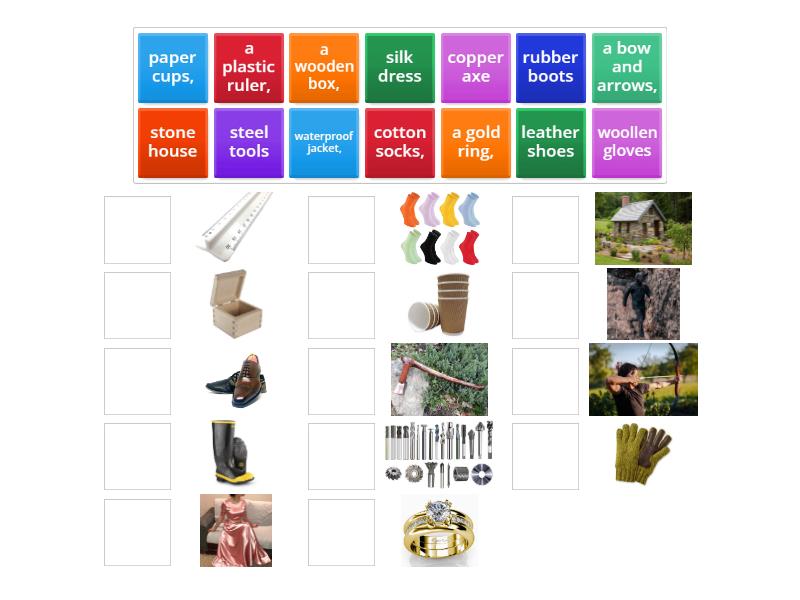 Robert set 5 WHAT ARE THEY MADE FROM? - Match up