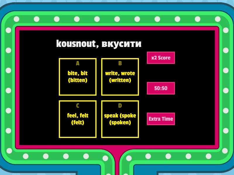 QUIZ Irregular verbs - project 2 SET 1 - Gameshow quiz