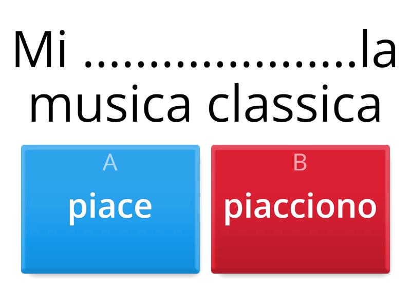 Verbo piacere - Quiz