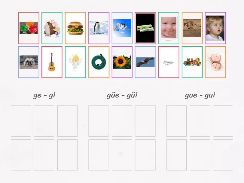 PF SÍLABAS GE-GI GUE-GUI- GÜE- GÜI - Group sort