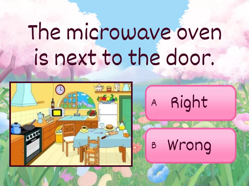 Kitchen - Preposition Statements - Quiz