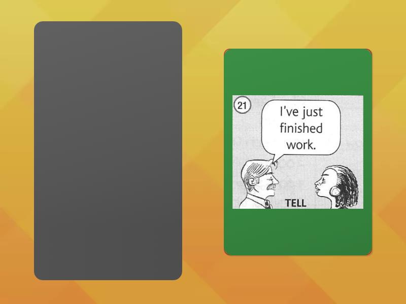 Reported speech: cards - Cartas al azar