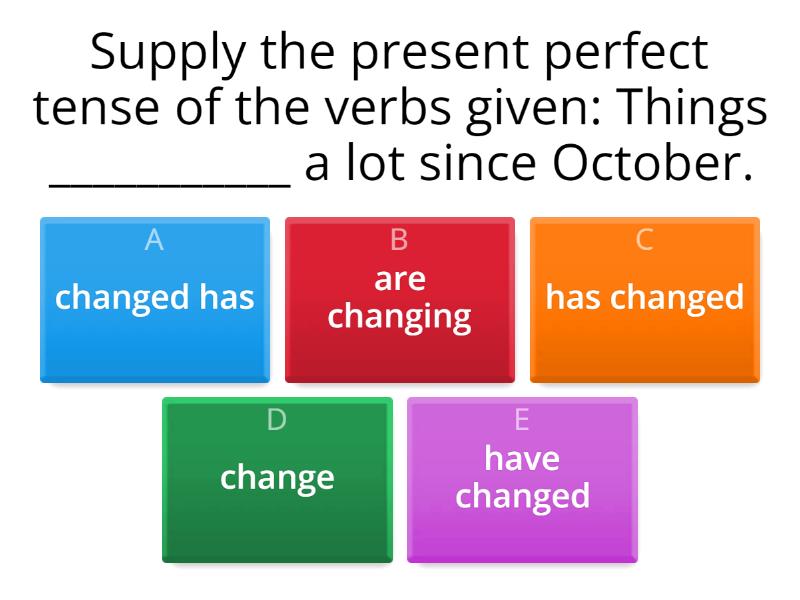 present perfect - Quiz
