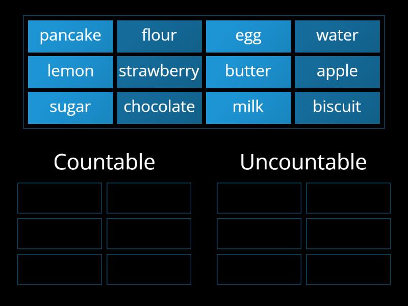 Go Getter 2 2.2 Countable/Uncountable Sorting - Group sort