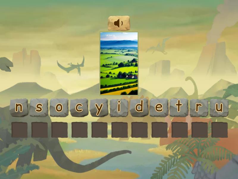 Landscapes, Listen, repeat and spell. SM1 Unit 9 - Anagram