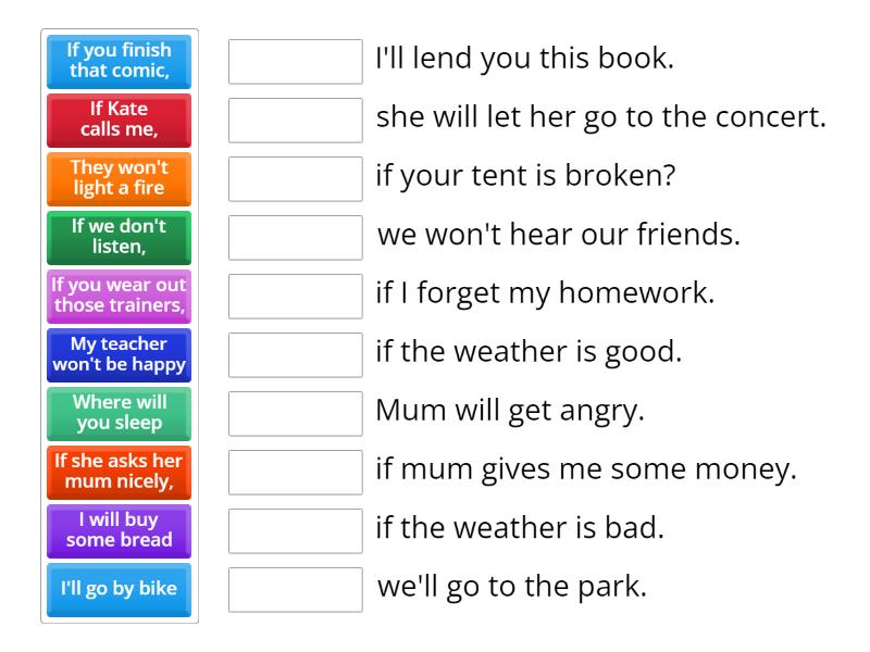 First conditional A2+ - Match up