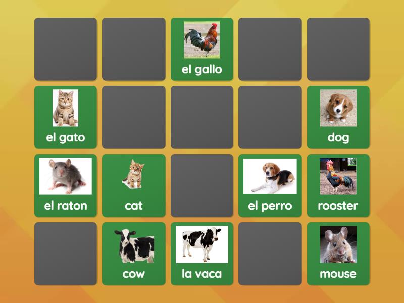 Farm animals- Animales de Granja - Matching pairs