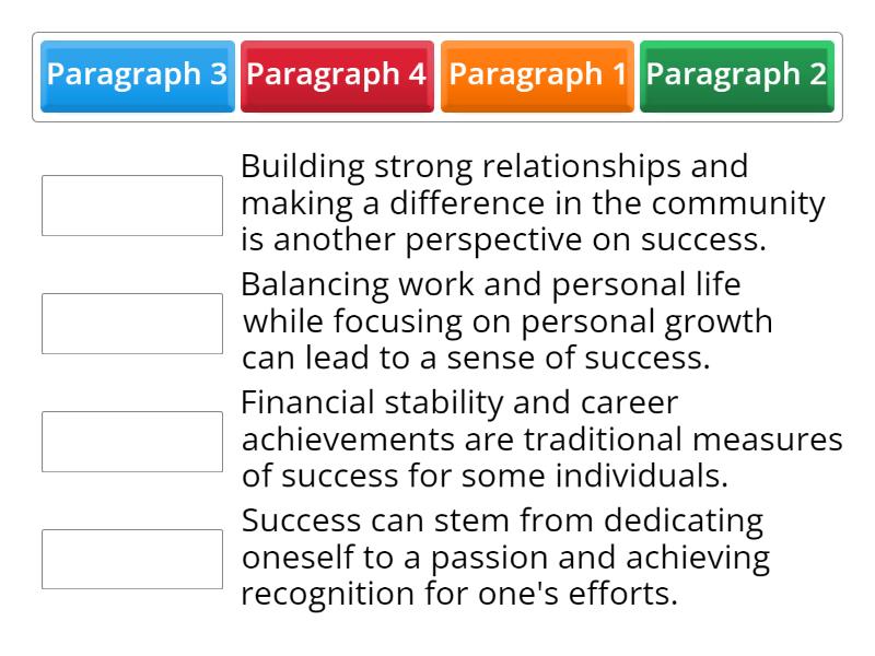 C1.1 Reading for gist - Success - Match up