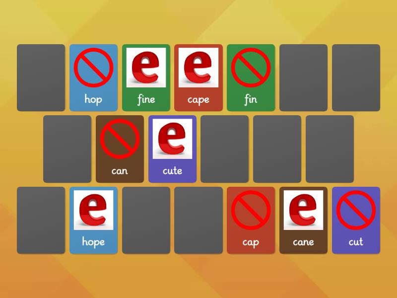 Bossy e with No Bossy e - Matching pairs