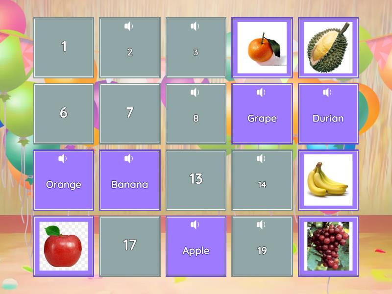 fruits - Matching pairs