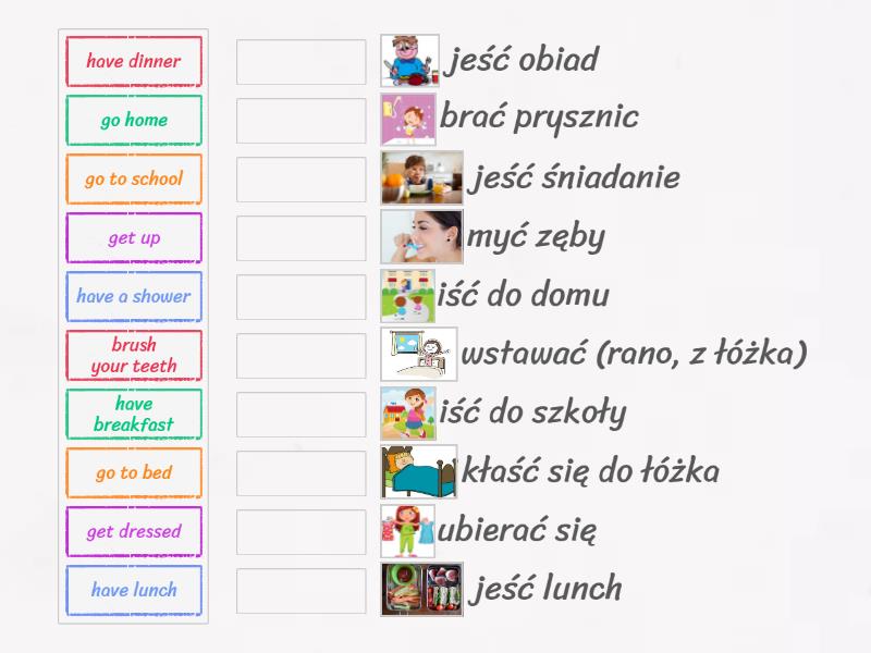 ROUTINE - VOCABULARY - Match up