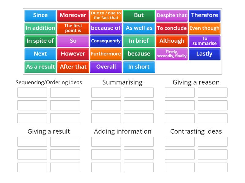 Linking words - Group sort