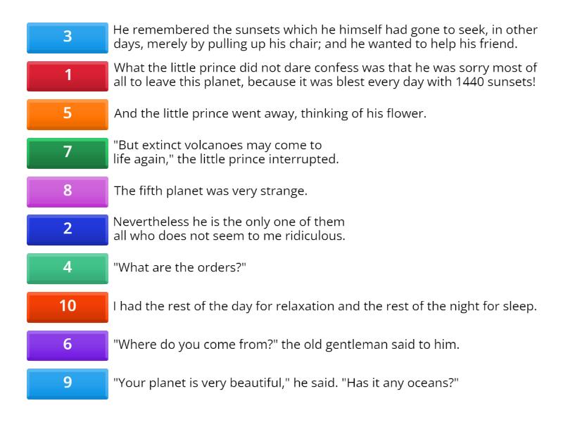 The Little Prince (Chapters 14 - 15) - Unscramble