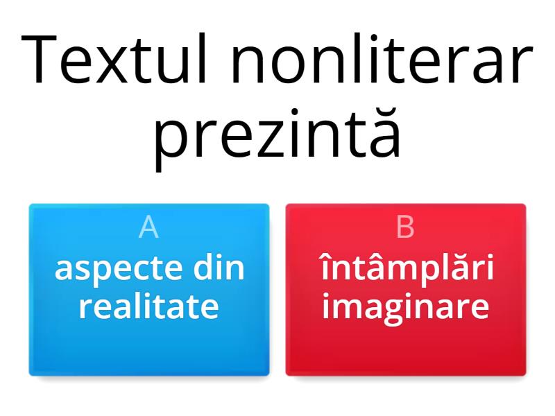 Textul nonliterar - Quiz