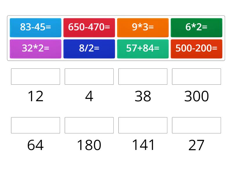 Math mix up - Match up