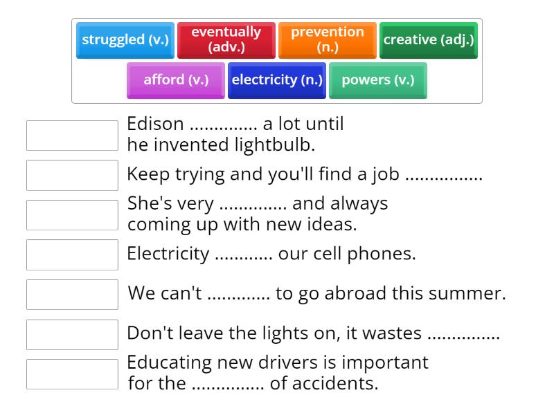 INVENTIVE SOLUTIONS - PREPARE TO READ - Match up