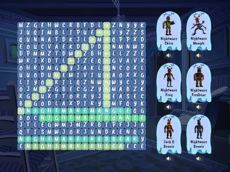 Five Nights at Freddy's - Wordsearch