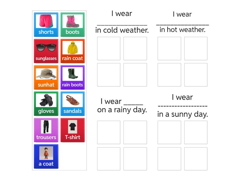 Weather Clothing Sort - Group sort