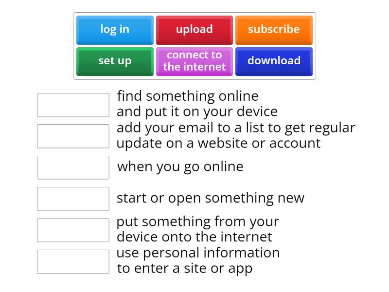 Internet Verbs - Match up